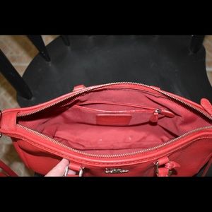 Coach | Bags | Coach Red Pebbled Leather Prairie Satchel | Poshmark
